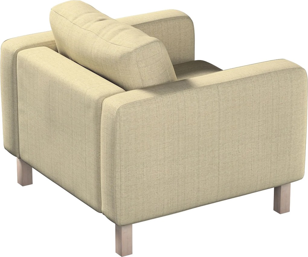 Potah na křeslo IKEA Karlstad, krátký barva béžová látka pletený vzor