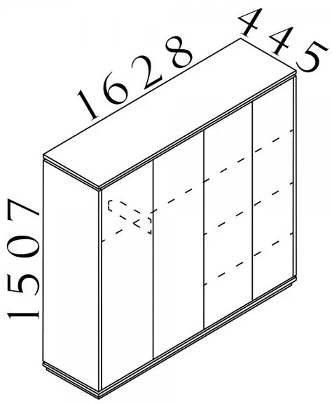 Vysoká šatní skříň Creator 162,8 x 44,5 x 150,7 cm