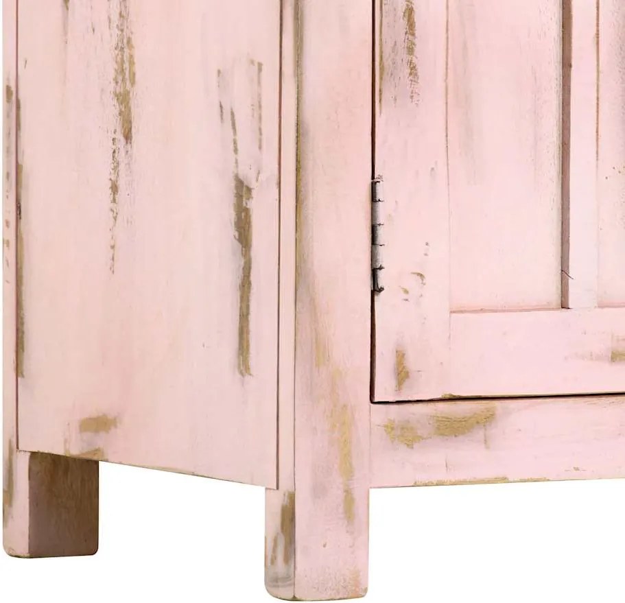 Příborník světle růžový 110x35x70 cm masivní mangovníkové dřevo 247764