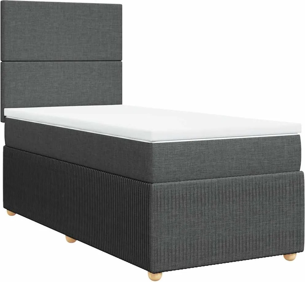 Box spring postel s matrací tmavě šedá 90x200 cm textil 3291933