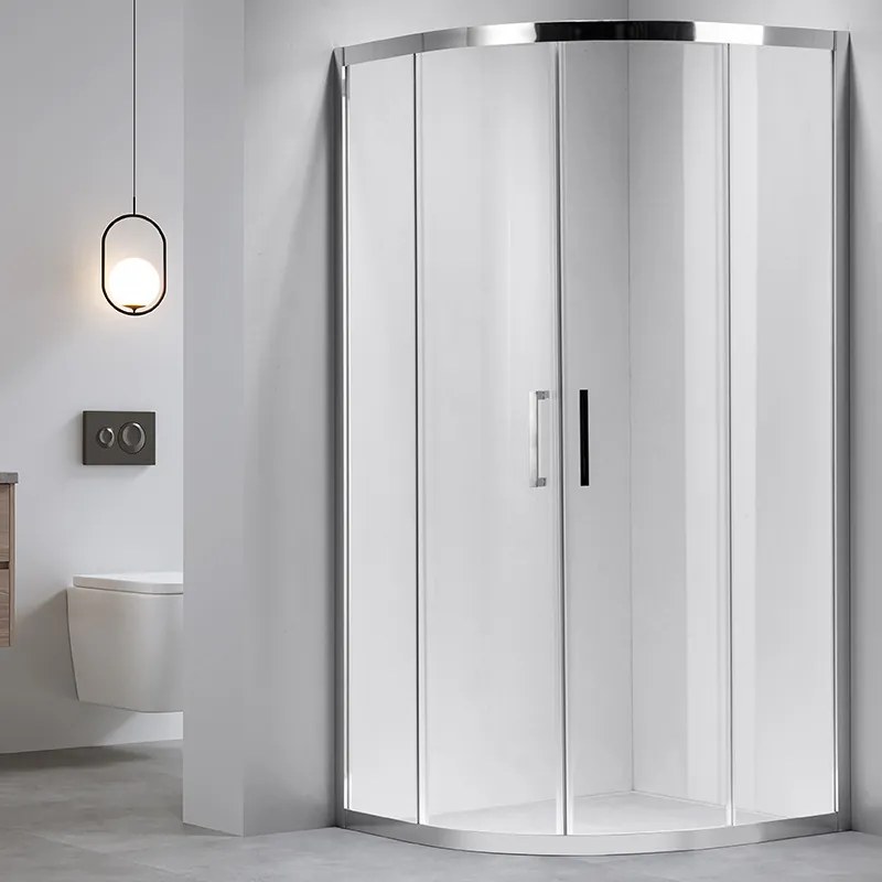 BPS-koupelny Čtvrtkruhový sprchový kout HYD-PK101B 90x90 cm chrom/transparent + vanička HYD-PSV-SXL01B černá