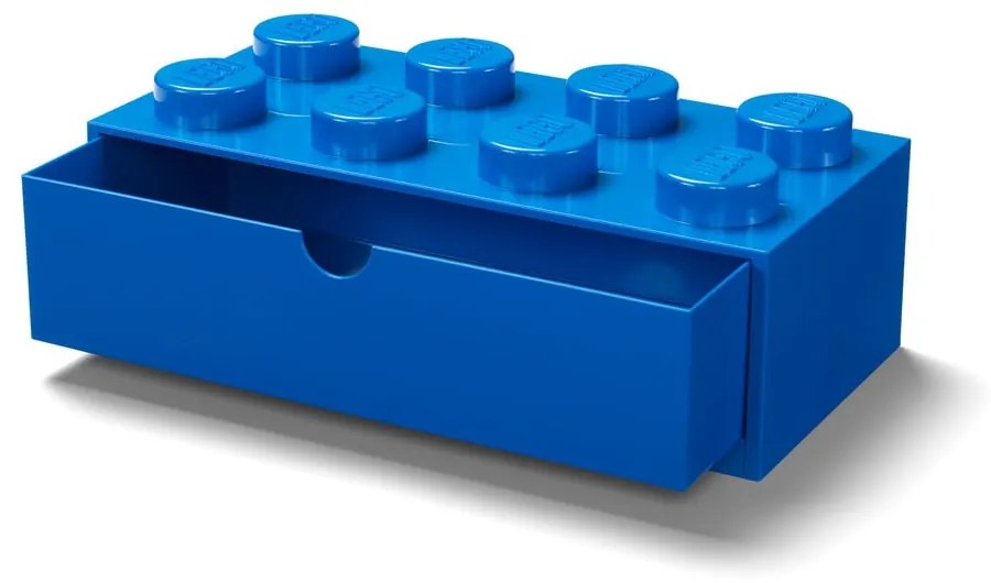 Modrý stolní box se zásuvkou LEGO®, 31 x 16 cm