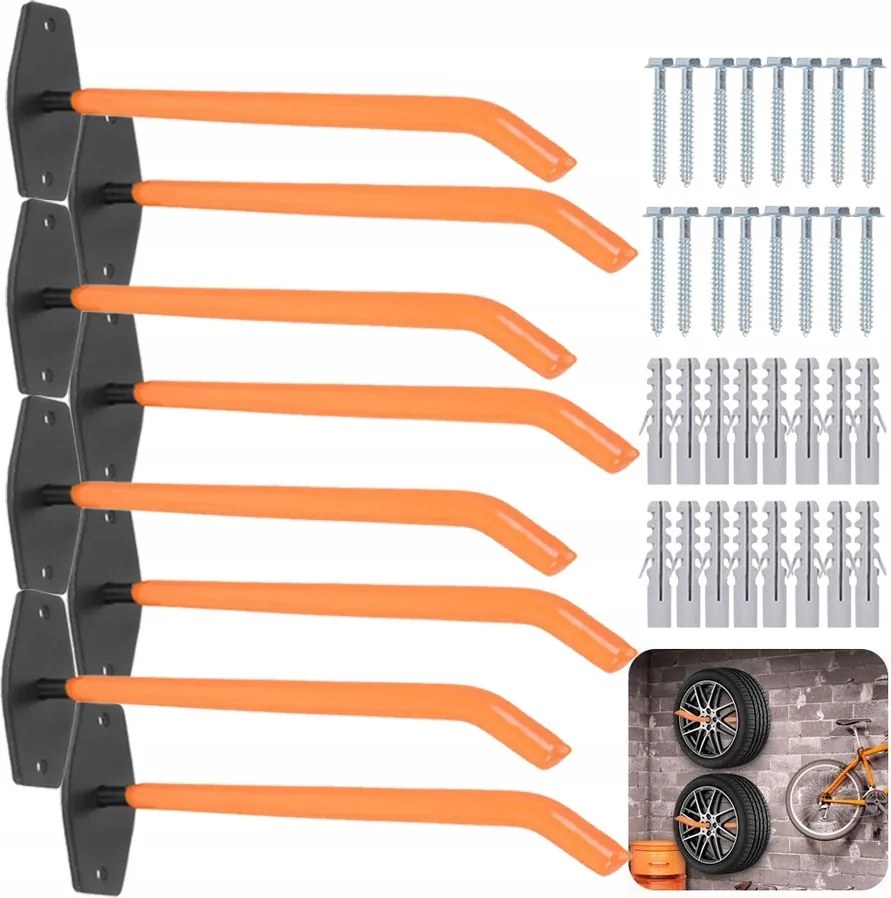 8 ks Garážový Držák Na Nářadí Žebříky Drátové Kolo Pneumatiky.