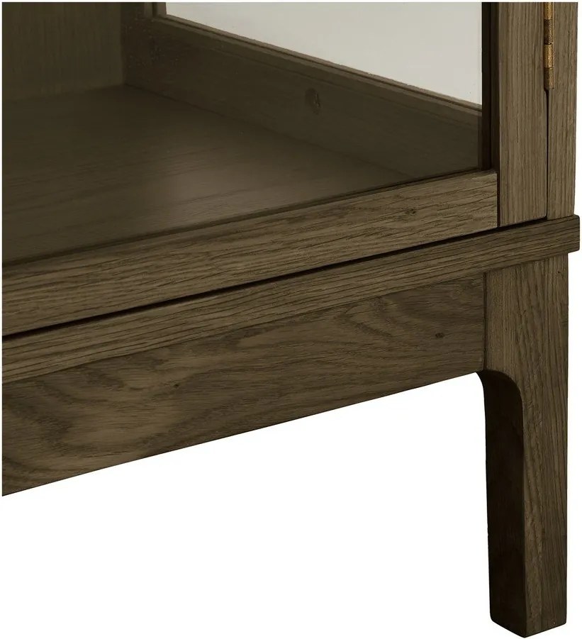 Tmavě hnědá vitrína v dekoru dubu 90x180x40 cm Zamora – House Nordic