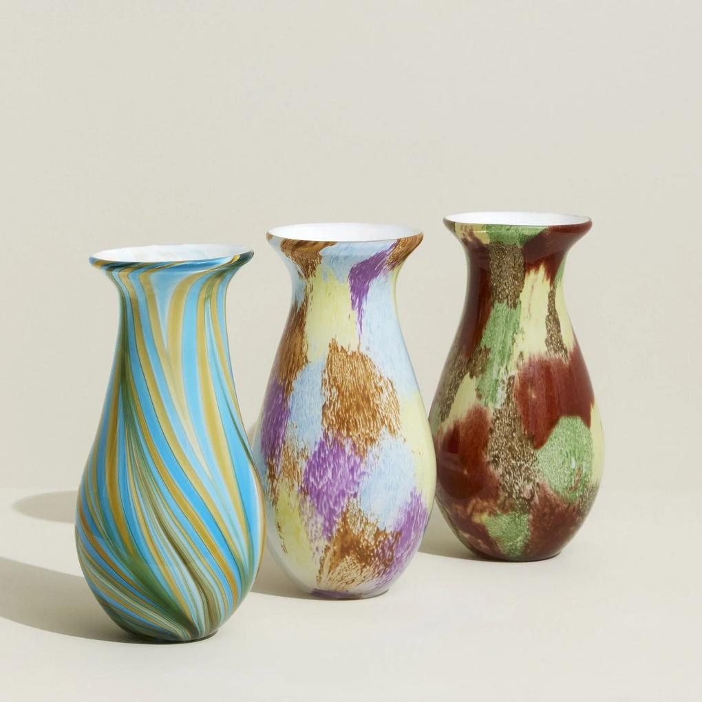 Hübsch Skleněná váza Multi Coloured 30 cm, multi barva, sklo