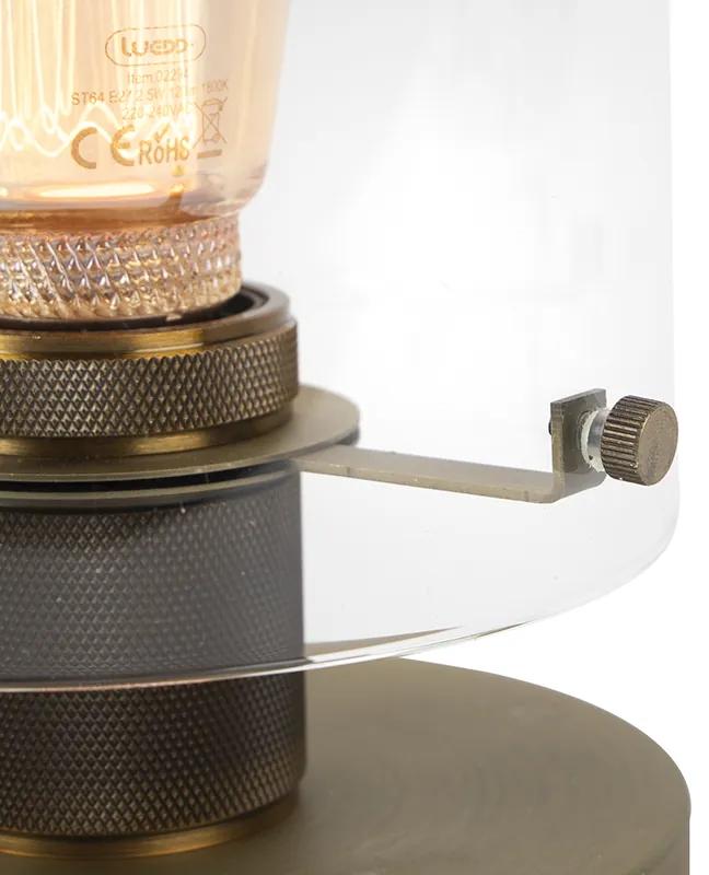 Skandinávská stolní lampa bronzová se sklem - Dome