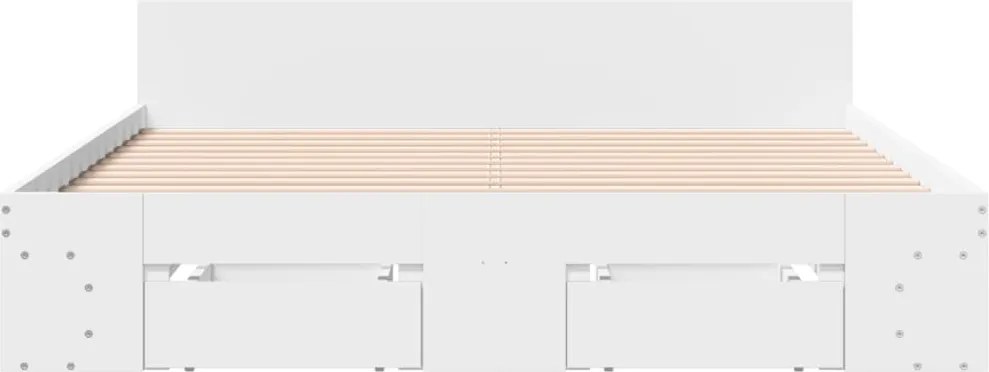 Rám postele se zásuvkami bílý 150 x 200 cm kompozitní dřevo 3280741