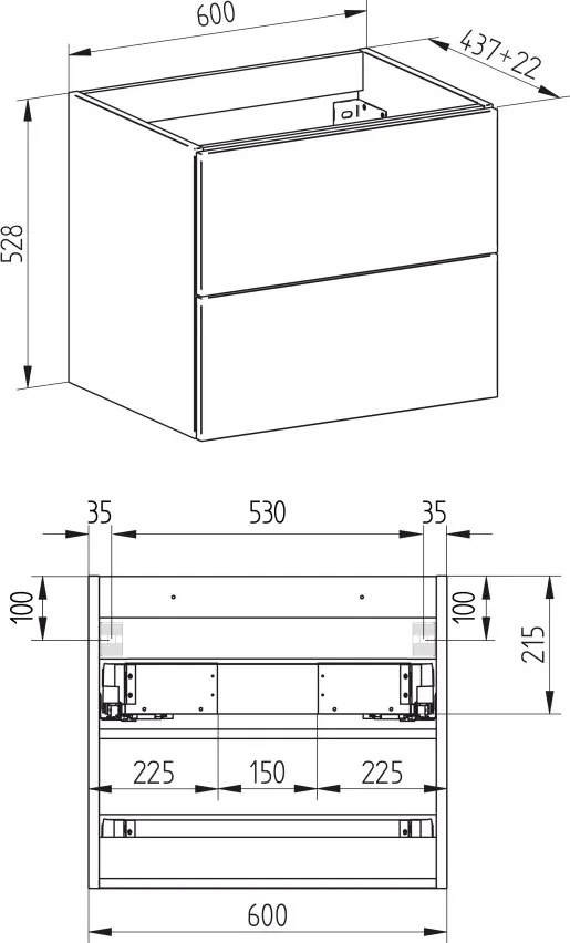 Mereo, Mereo Aira, koupelnová skříňka 60 cm, dub Kronberg, MER-CN720SN