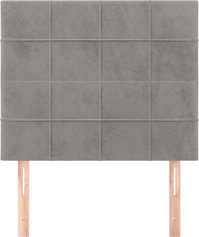 Čelo postele světle šedé 80x5x118/128 cm sametové 3116362