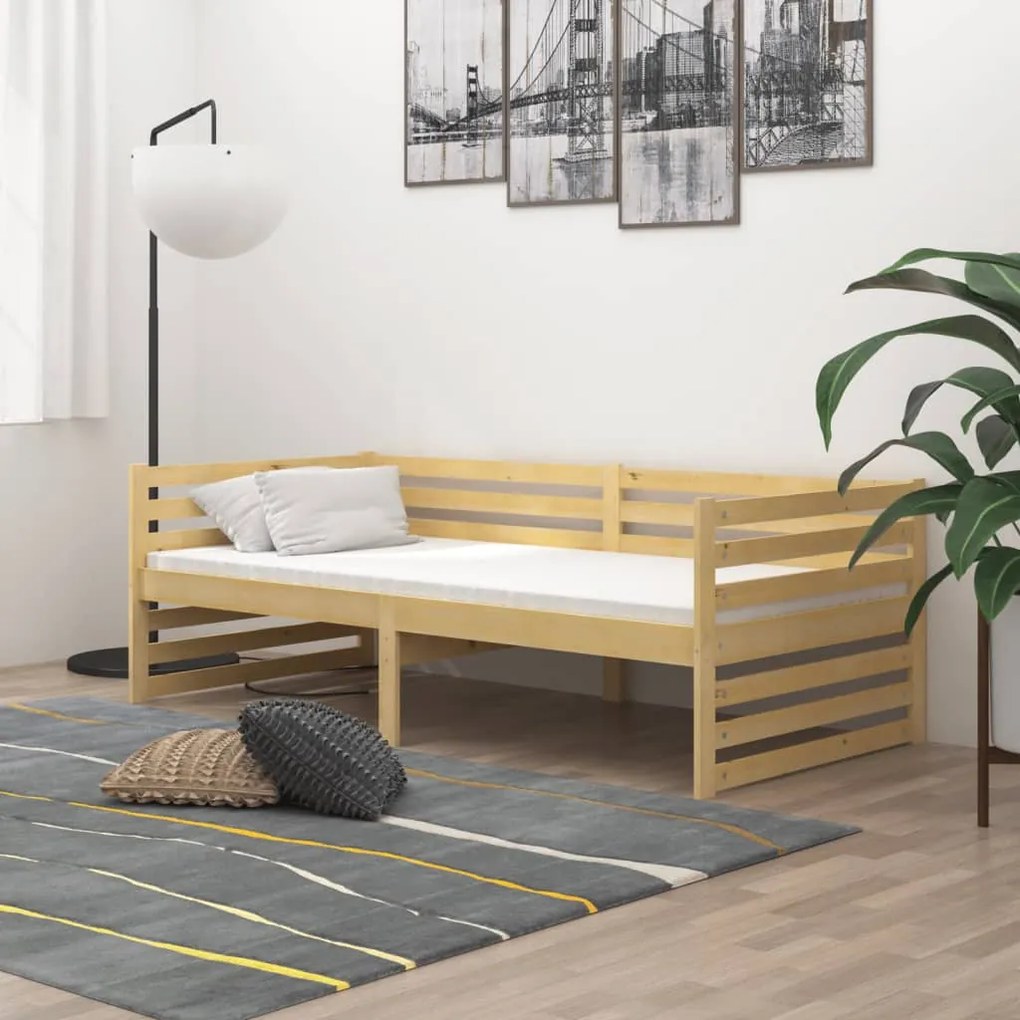 3083634 vidaXL Denní postel s matrací 90 x 200 cm masivní borové dřevo