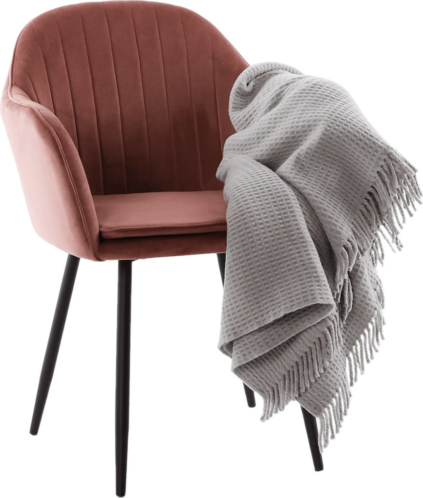 Designové křeslo, růžovohnědou Velvet látka, ZIRKON