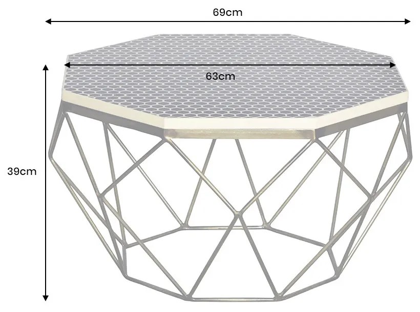 Massive home | Intarzovaný konferenční stolek Diamond 70cm
