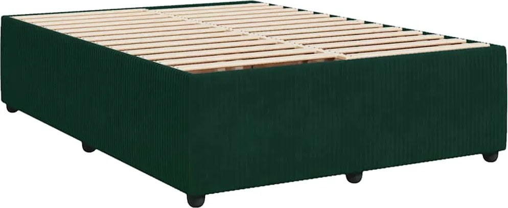 Rám postele bez matrace tmavě zelená 140 x 200 cm samet 3285015