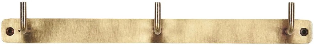 IB LAURSEN Kovový věšák s háčky Hooks Antique Brass, zlatá barva, kov