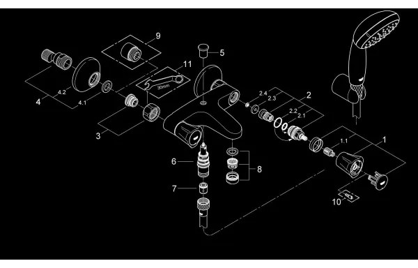 GROHE 2546010A - Vanová baterie COSTA L DN 15 lesklý chrom