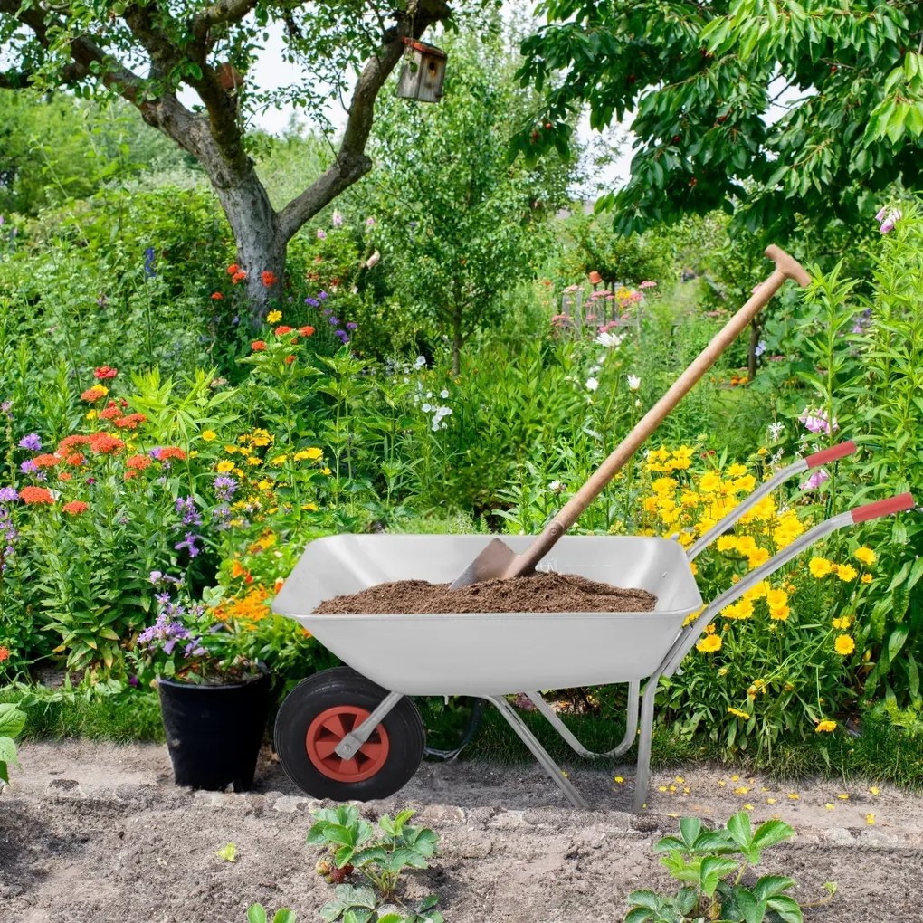 Kolečko LARRY pozinkovaný, max. 1 kapacita 80l/100kg, stříbrná/černá Gardebruk