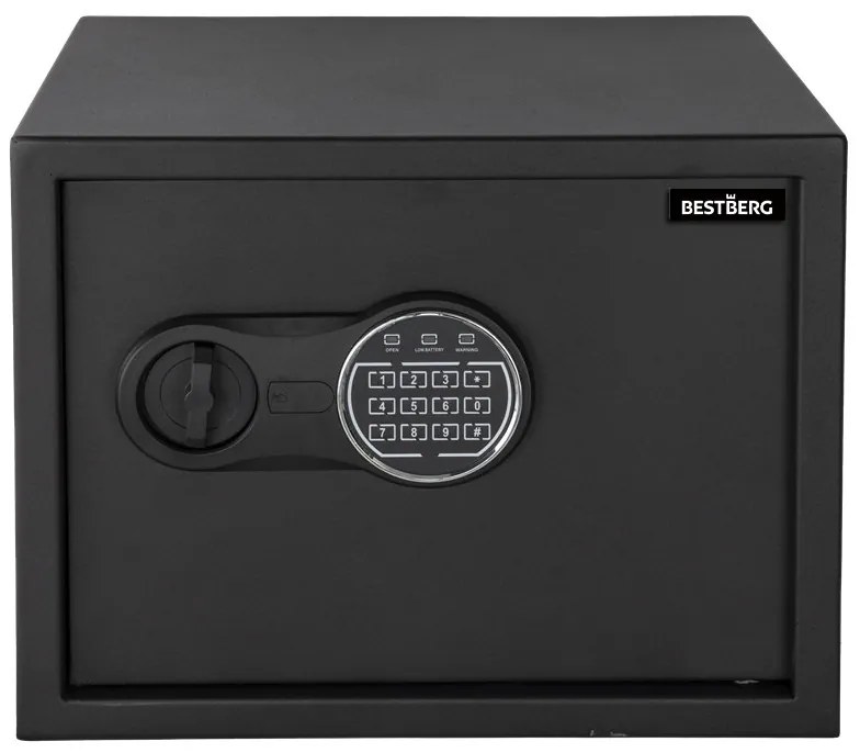Digitální trezor BestBerg BBSB-2C / 30 x 38 x 30 cm / černá