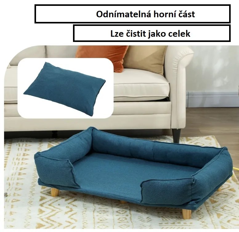 Pohovka pro psy, modrá (zvíře do 30 kg a 60 cm) D04-261V00DB