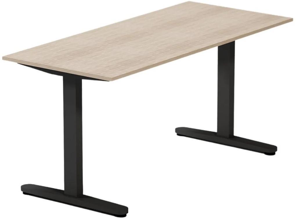 ARBYD Set dubového kancelářského nastavitelného stolu a matně šedé komody Thor