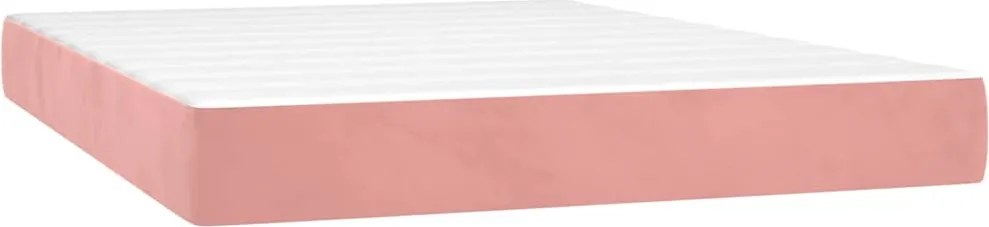 Box spring postel s matrací růžová 140x190 cm samet 3131140