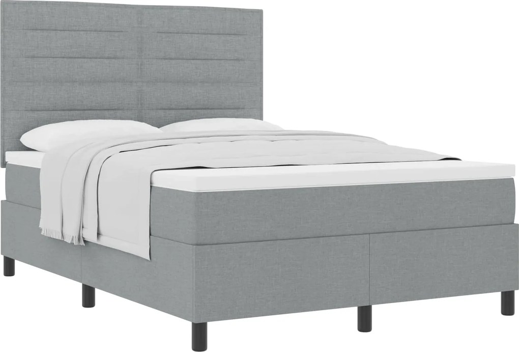 Postel s boxspringem s matrací Světle šedá 140 x 200 cm textil 3339315