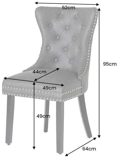 Designová židle Queen černo-šedá ekokůže