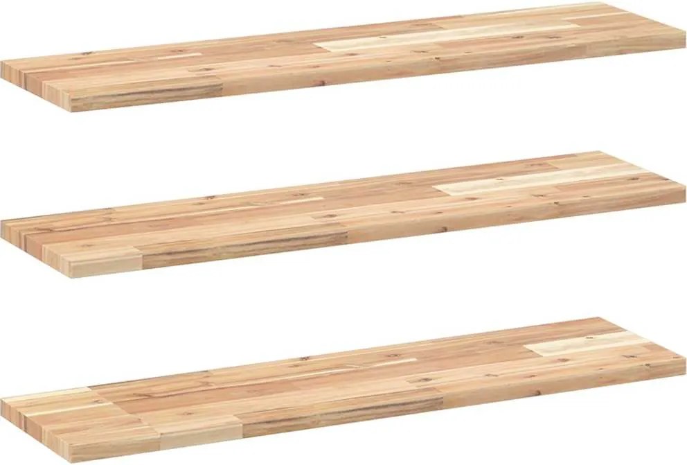 Plovoucí police 3 ks 80 x 20 x 2 cm neošetřené akáciové dřevo 3279345