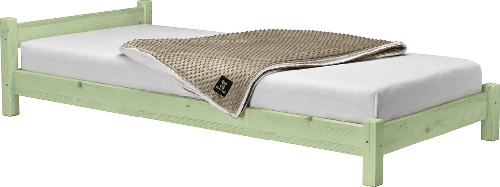 MIMOUŠEK Dětská postel Kevin s čelem Barva: pastel zelená, Rozměr: 70 x 160 cm