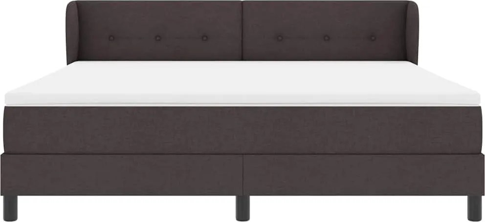 Postel s boxspringem s čelo Tmavě hnědá 180 x 200 cm textil 3340041