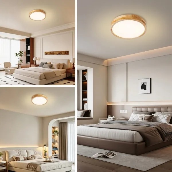 Brilagi - LED Stropní sv. WOODLINE LED/24W/230V 3000/4000/6000K dub pr. 30 cm
