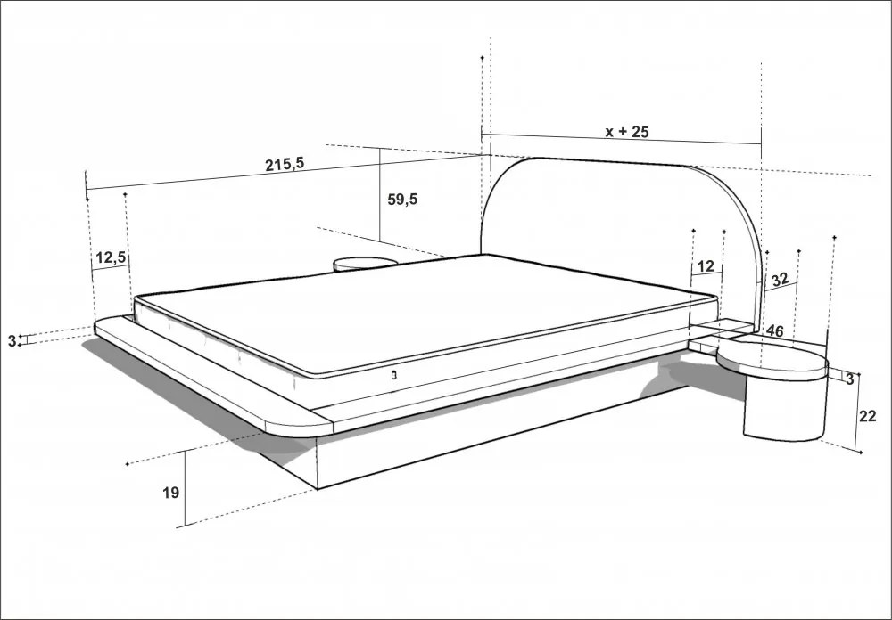 Postel Space z masivního dřeva 200x200 Olše