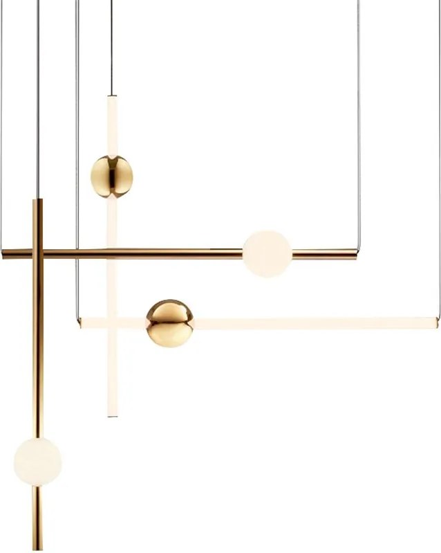 Toolight - LED stropní lampa závěsná 60cm 12W APP476-CP, bílá-zlatá, OSW-00608