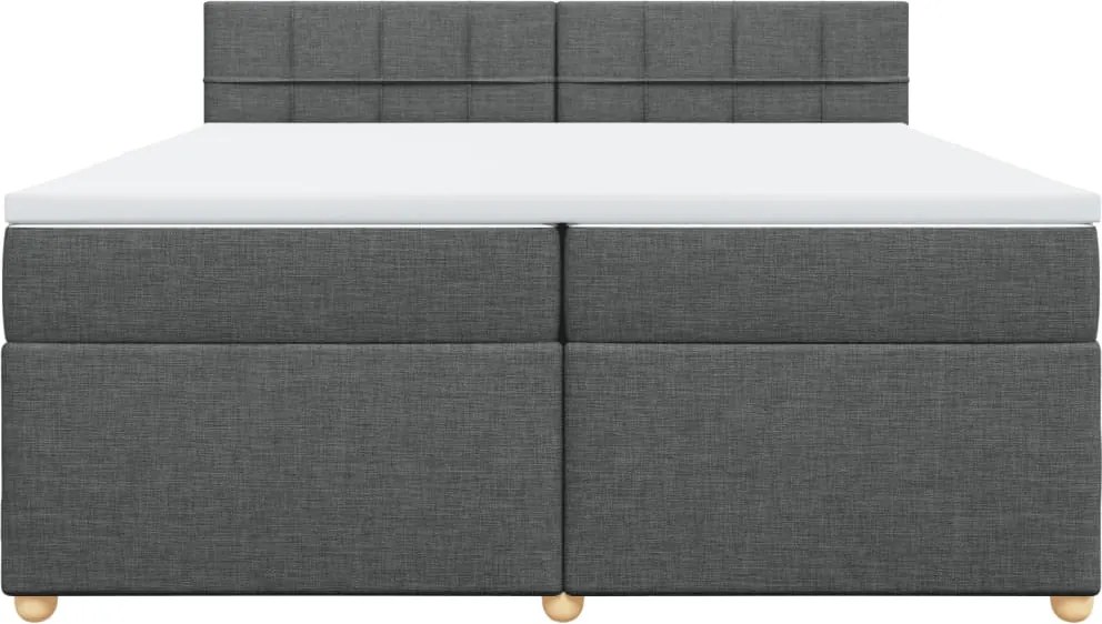 Box spring postel s matrací tmavě šedá 200x200 cm textil 3289088