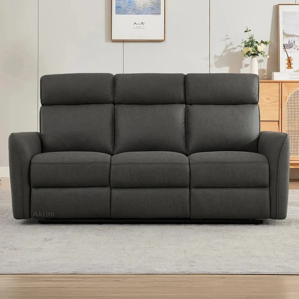 Sedací sestava BRAVEN 3+1+1 s FUNKCÍ RELAX | tmavě šedá látka | EXTRA POHODLNÉ