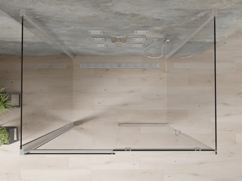 Mexen Omega 3-stěnový sprchový kout 110x80 cm, 8mm čiré sklo - chromový profil, 825-110-080-01-00-3S