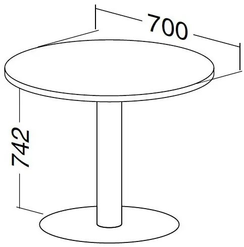 Jednací stůl ProOffice, průměr 70 cm / Ořech