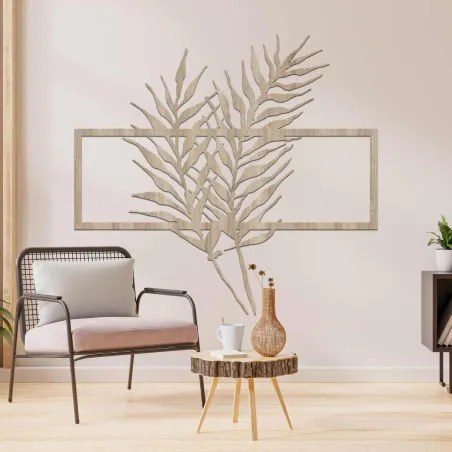 Dřevěná dekorace Tropické listy - Moderní botanický design | SENTOP HDF0303