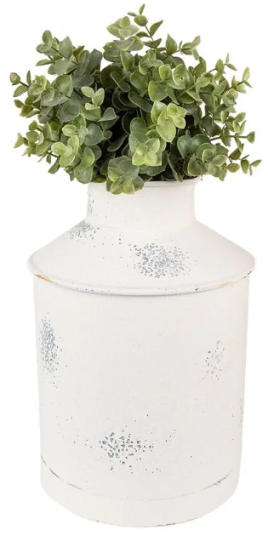 Béžová dekorativní plechová váza Jessica – 19x28 cm