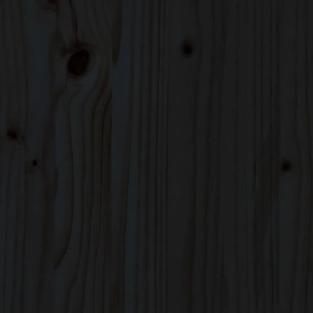 Stolní deska kulatá černá Ø 70 x 3 cm masivní borové dřevo - Default Title