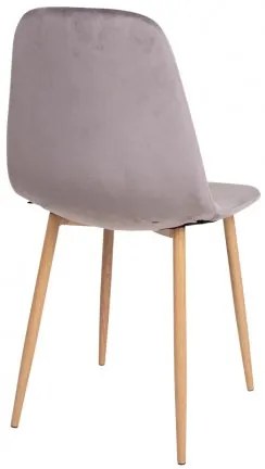 Jídelní židle STOCKHOLM šedý samet, dřevěná podnož House Nordic 1001121