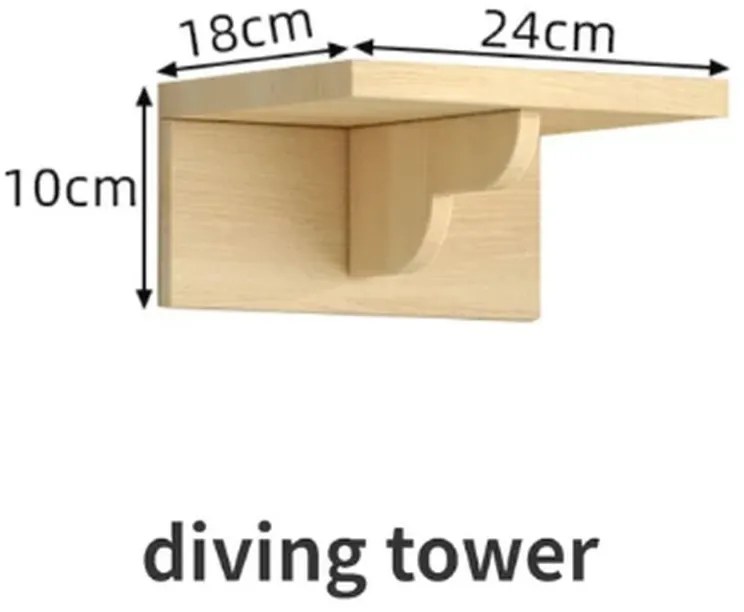 Designový a velmi kvalitní nástěnný nábytek pro kočky z masivu Varianta: diving Tower 2