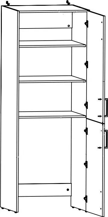 Casarredo - Komfort nábytek Koupelnová vysoká skříň MENTON na pračku, dub sonoma