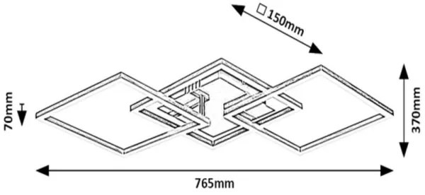Rabalux 3200 - LED Přisazený lustr SIGURD LED/43W/230V lesklý chrom