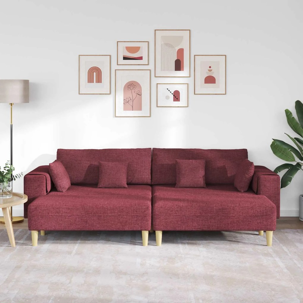 Pohovka 3 ks Víno Červené textil 3335165