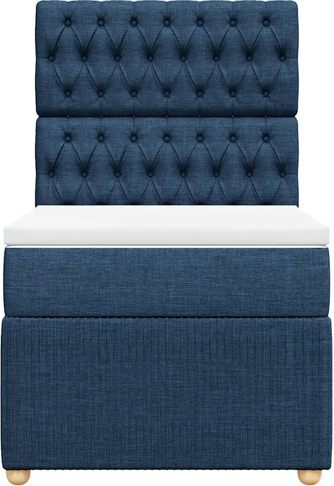 Box spring postel s matrací modrá 80x200 cm textil 3291896