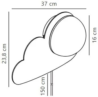 Nordlux 2312971001 Skyku, bílá nástěnná lampa obláček s vypínačem 1xE14, šířka 37cm
