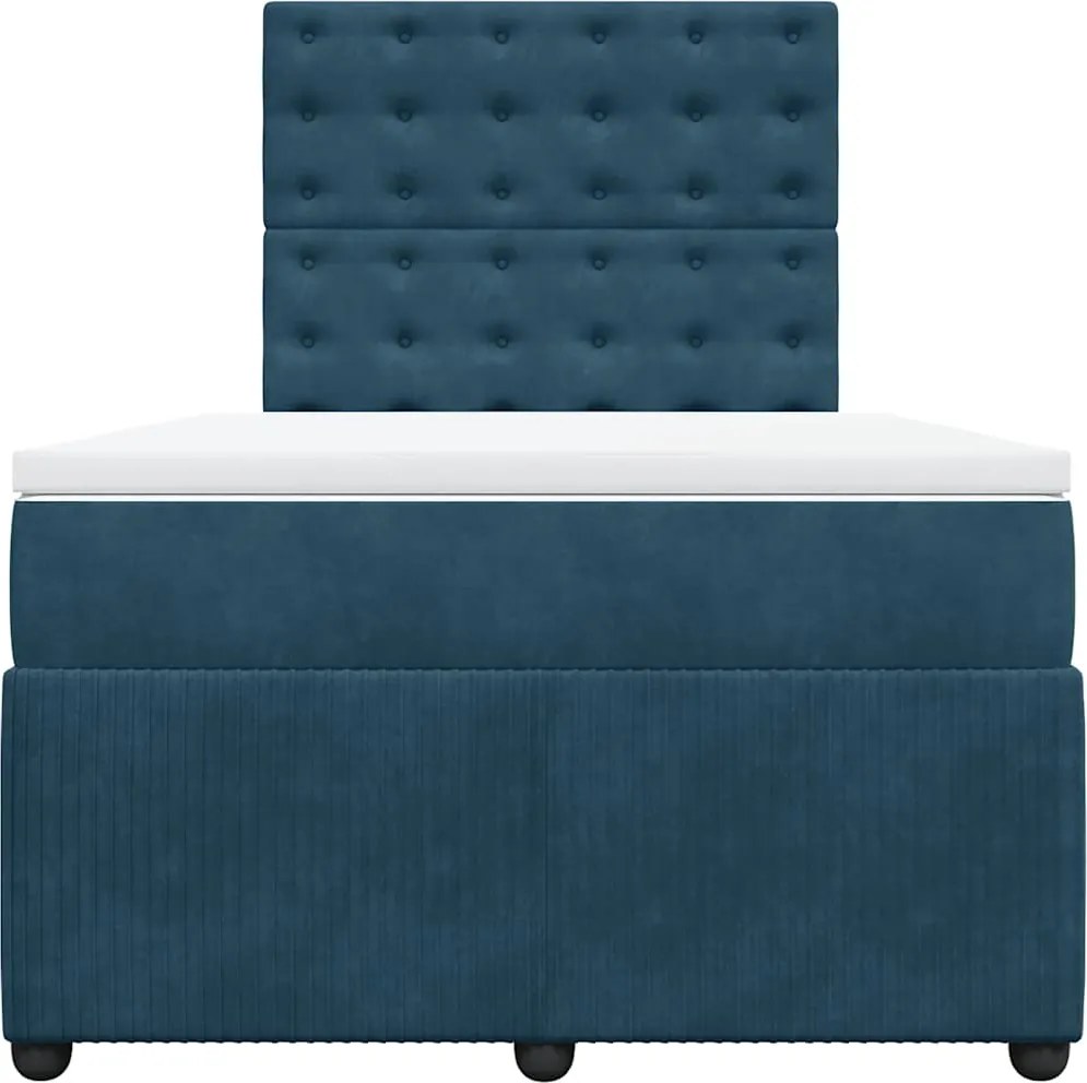 Box spring postel s matrací tmavě modrá 120 x 200 cm samet 3292326