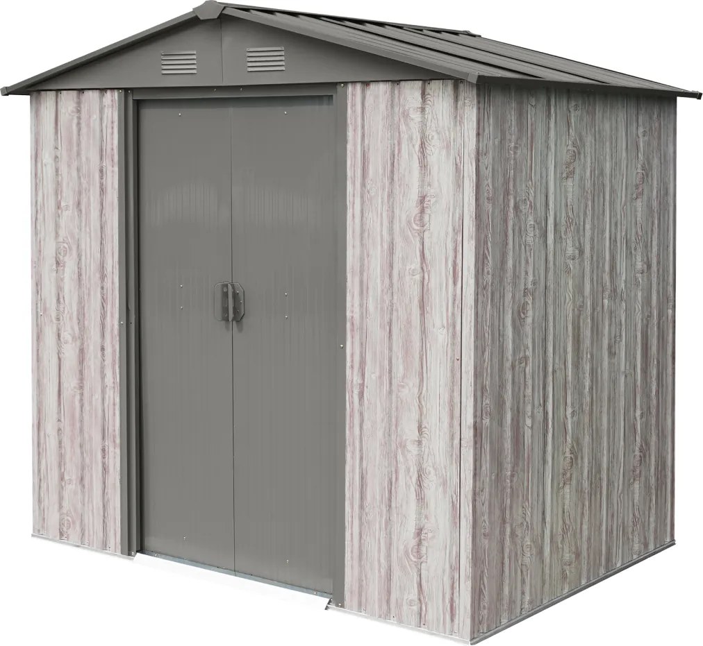 Zahradní domek BestBerg ZDB-2SD / 2,5 m² / 194 x 131 x 184 cm / dekor bílé dřevo/šedá