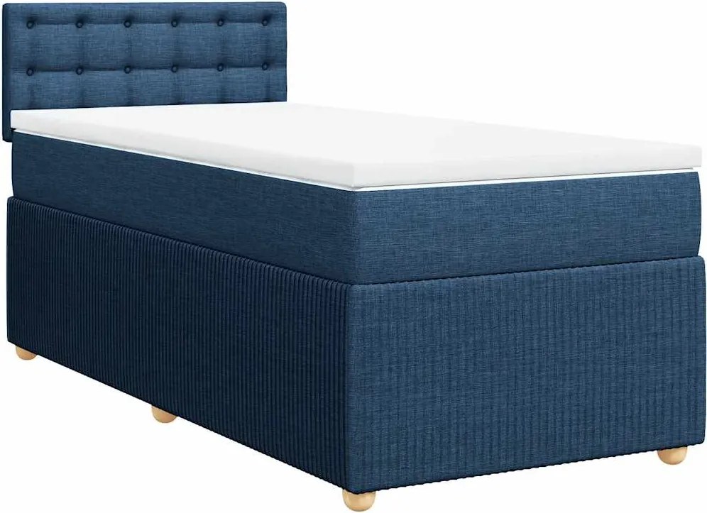 Box spring postel s matrací modrá 80x200 cm textil 3287303