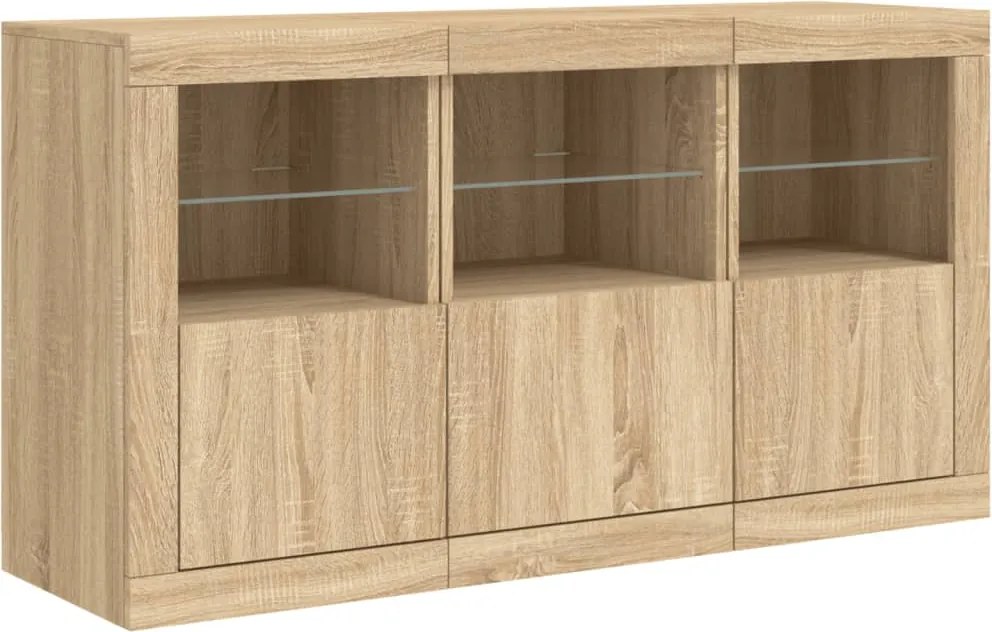 Příborník s LED osvětlením dub sonoma 123 x 37 x 67 cm 3209060